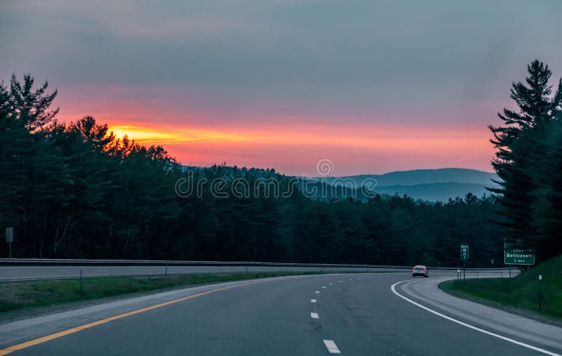 Sunset on the Highway stock photo. Image of limit, bauty - 155717754