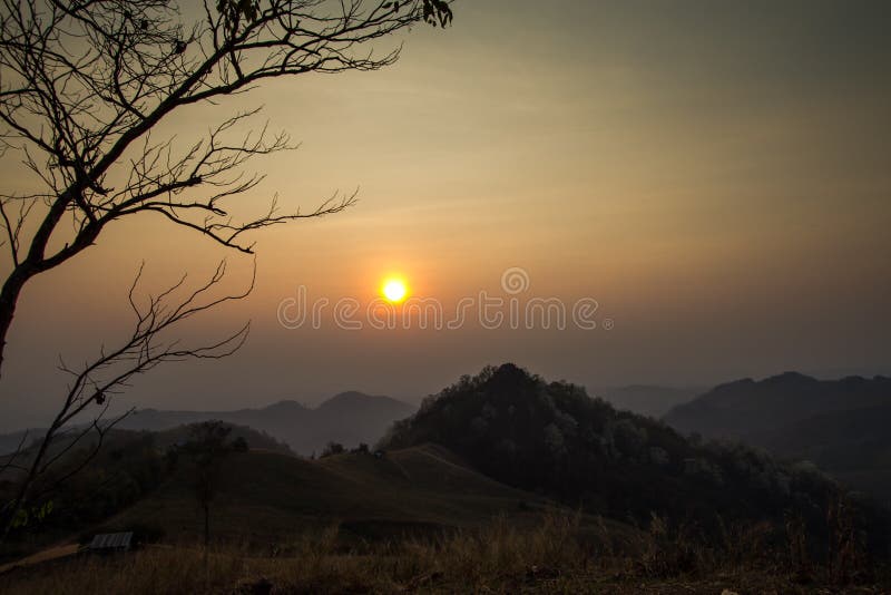 Sunset from the hill stock image. Image of nice, weather - 29503085