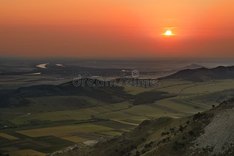 Sunset on a Hill stock image. Image of high, valley, granite - 41528151