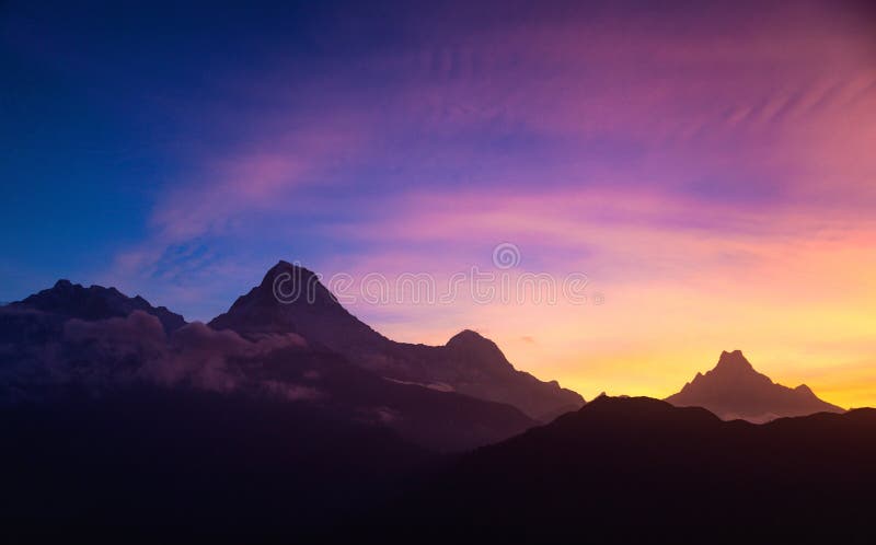 Sunset in Himalaya stock photo. Image of sunset, himalaya - 96204828
