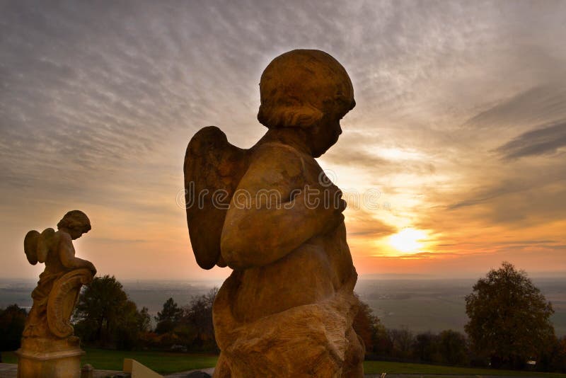 Sunset at the Holy Hill stock photo. Image of setting - 55773190