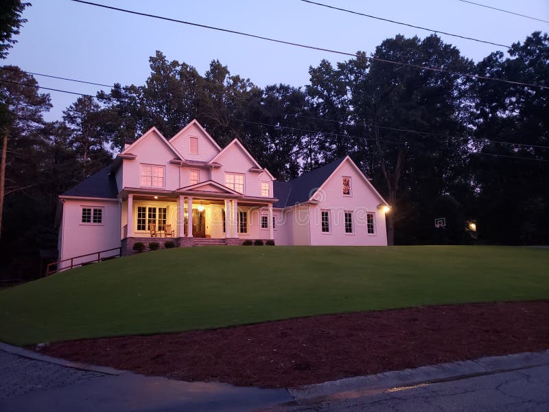 Sunset home stock image. Image of vibrant, pink, home - 152499091