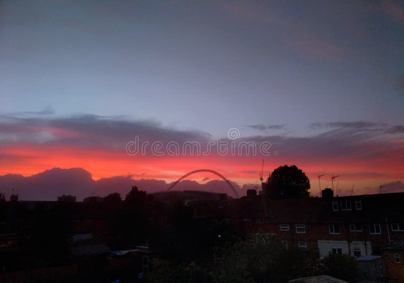 Sunset Horizon Views with Amazing Colours Stock Image - Image of sunset ...