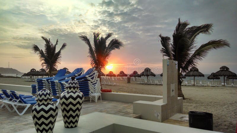 Sunset in Hotel Decameron Tumbes PerÃº Stock Image - Image of view ...