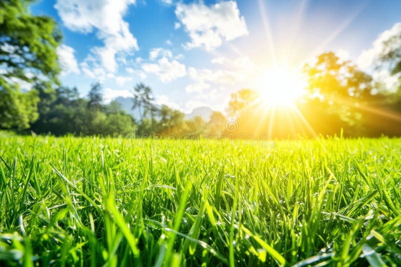 Sunset Hues Spread Over a Grassy Plain with a Forest Silhouette in the ...