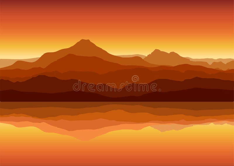 Sunset Mountains Clip Art Stock Illustrations – 906 Sunset Mountains ...