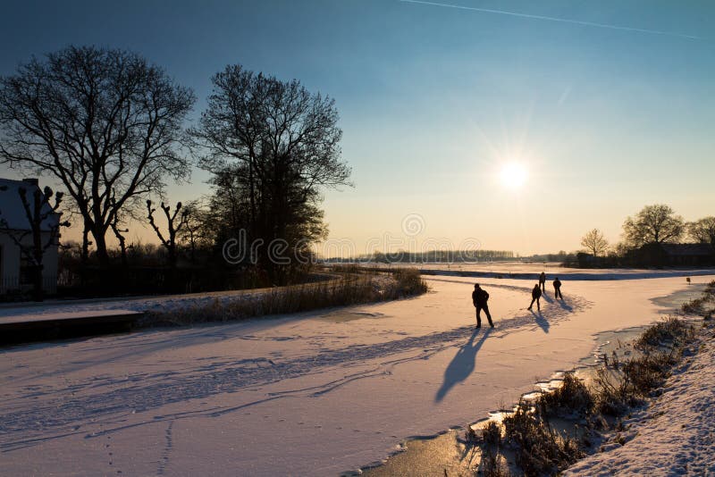 Sunset ice skating stock photo. Image of landscape, background - 26031354