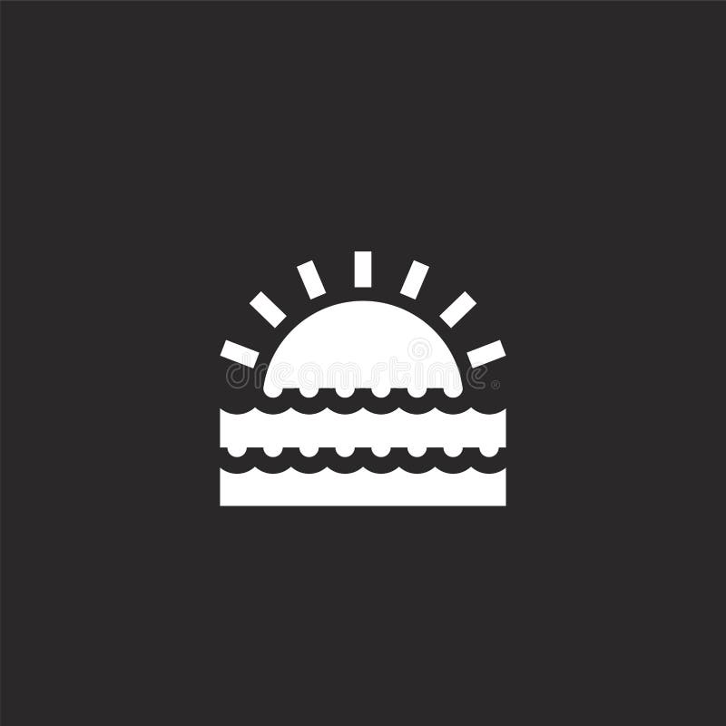 Sunset Icon. Filled Sunset Icon for Website Design and Mobile, App ...