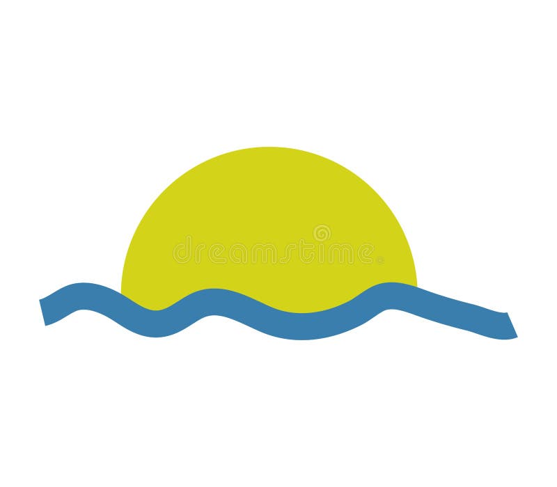 Sunset icon illustrated stock illustration. Illustration of wave - 87014514