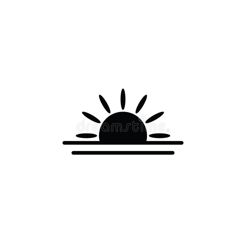 Sunset Icon, Sunrise Icon. Weather Symbol Black Vector Stock Vector ...