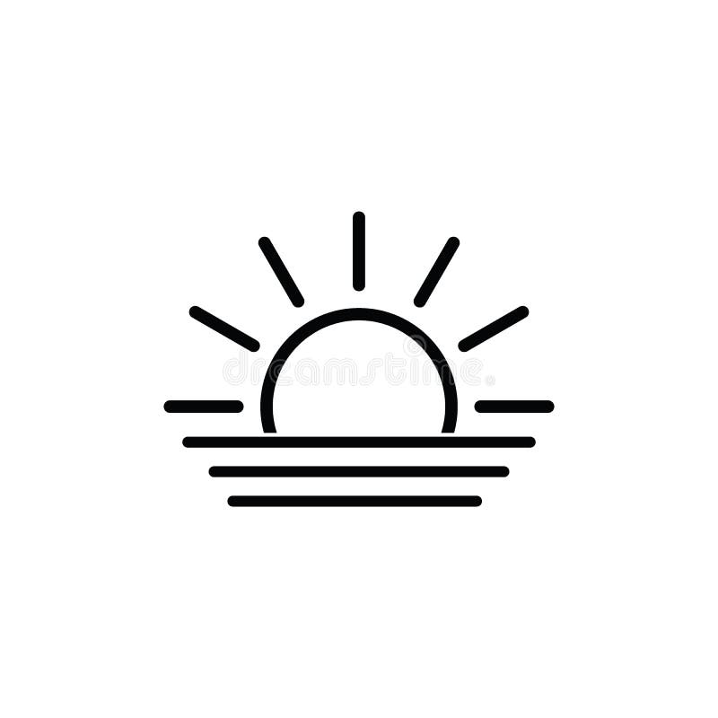 Sunset Icon, Sunrise Icon. Weather Symbol Black Vector Stock Vector ...
