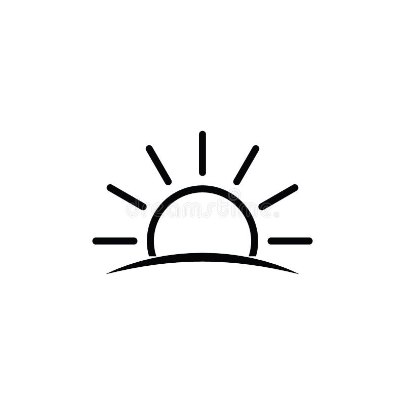 Sunset Icon, Sunrise Icon. Weather Symbol Black Vector Stock Vector ...