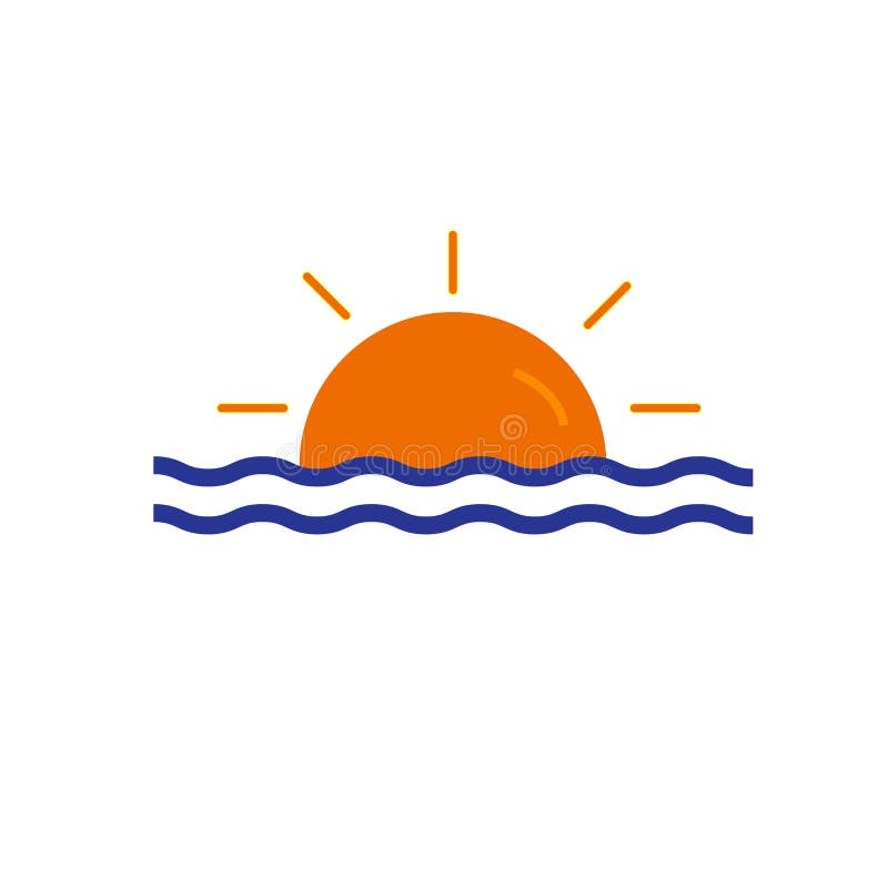 Sunset Icon Vector Isolated on White Background, Sunset Sign , Black ...