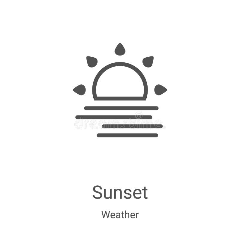 Sunset Icon Vector from Weather Collection. Thin Line Sunset Outline ...