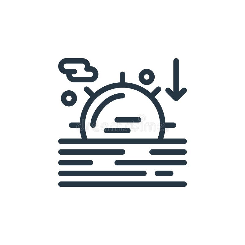 Sunset Icon Vector from Weather Concept. Thin Line Illustration of ...