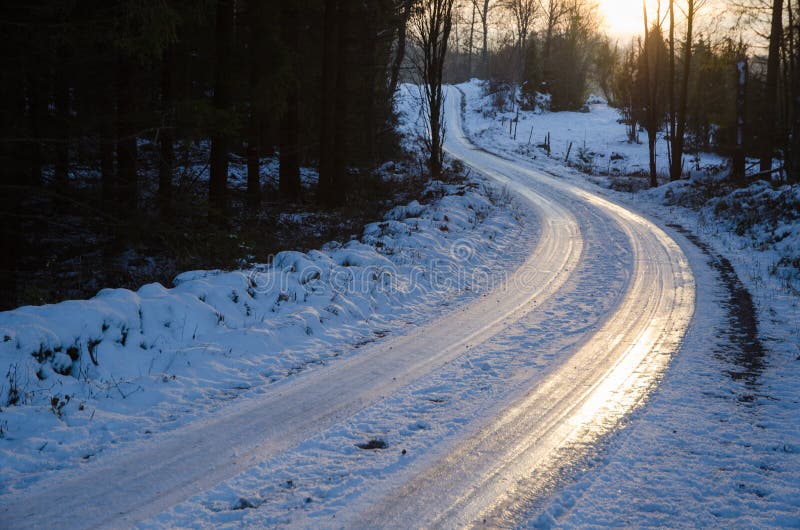 667 Sunset Icy Country Road Stock Photos - Free & Royalty-Free Stock ...