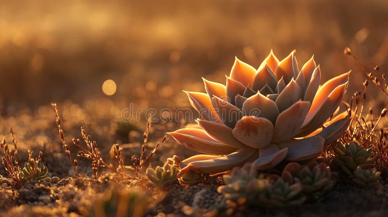 Sunset Illuminating Succulent Plant Stock Photos - Free & Royalty-Free ...