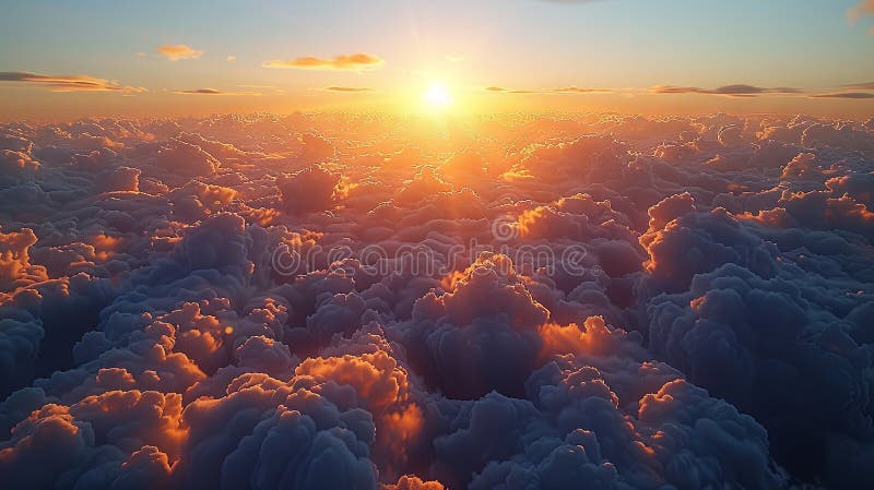 Sunset Image Above Clouds Timelapse, Light Beige and Light Azure, Photo ...