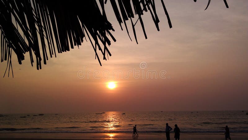 Sunset in India stock photo. Image of india, ocean, shore - 83493088