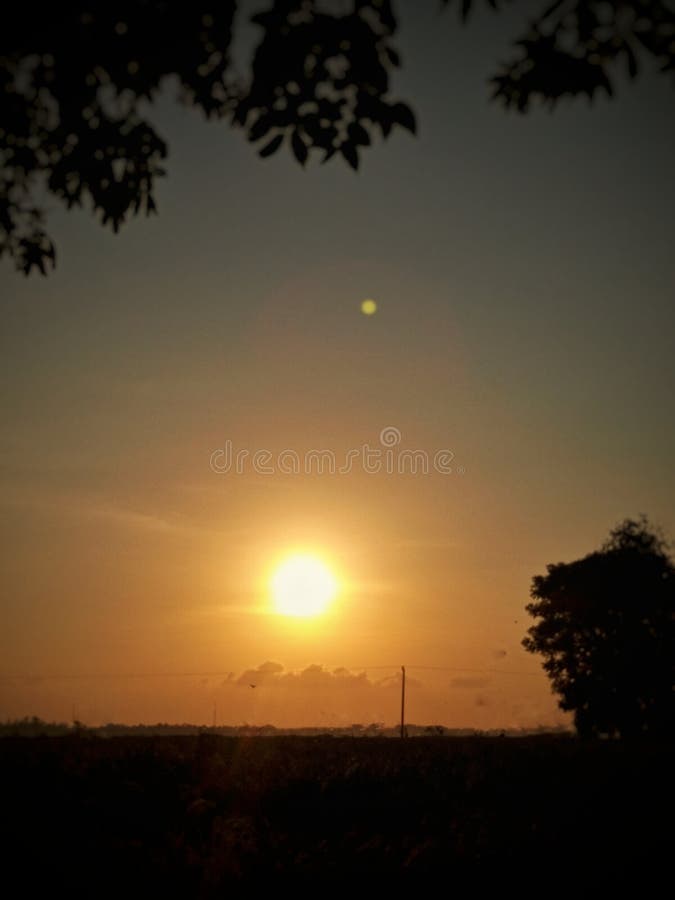 Sunset in indonesia stock photo. Image of potrait, nature - 223581480
