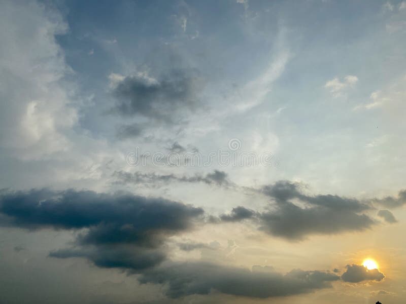 Sunset in Indonesia with Beautiful Sky Stock Image - Image of sunset ...