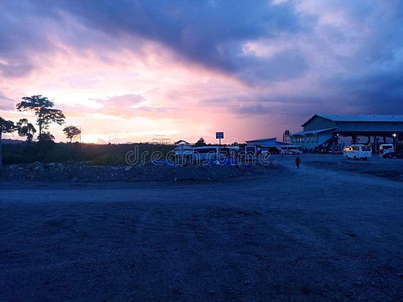 Sunset in Industri Batu Bara Editorial Stock Image - Image of shot ...