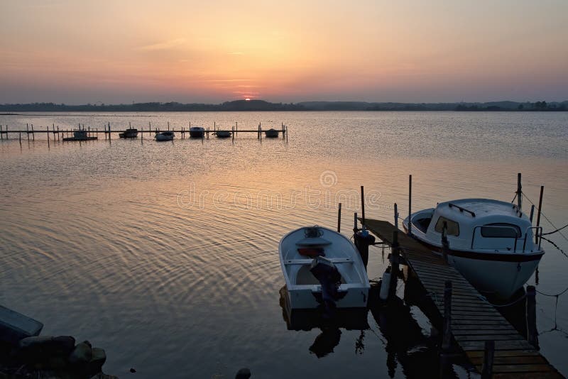 Sunset at the Inlet stock image. Image of inlet, boats - 155396489