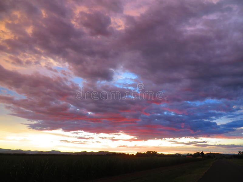 Sunset at Innisfail stock photo. Image of fields, mountains - 52044816