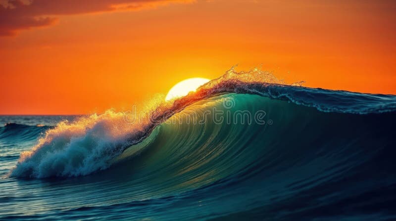 Sunset Inside Curling Ocean Wave Stock Photos - Free & Royalty-Free Stock Photos from Dreamstime