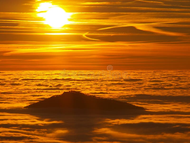 Sunset and inversion stock image. Image of night, mountains - 34783501