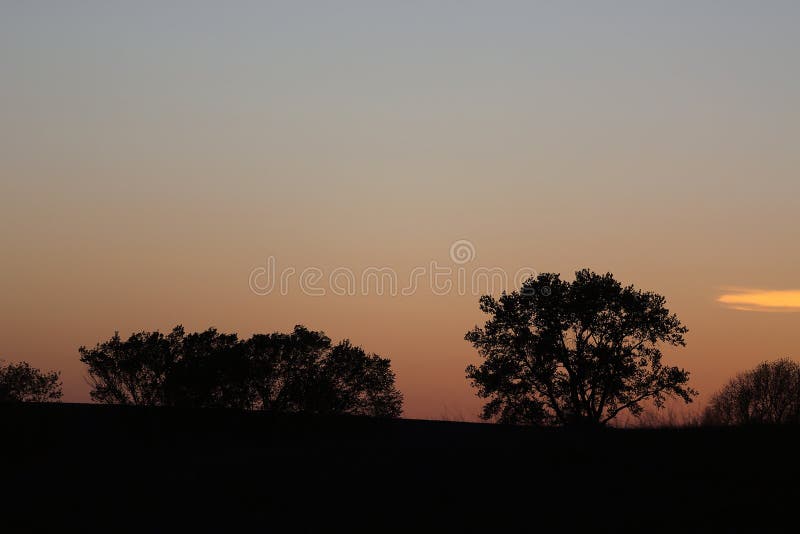 Sunset in Iowa stock photo. Image of trees, tree, rural - 92278302