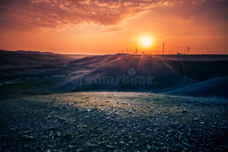 Sunset in Iraq stock image. Image of high, iraq, geological - 66846925