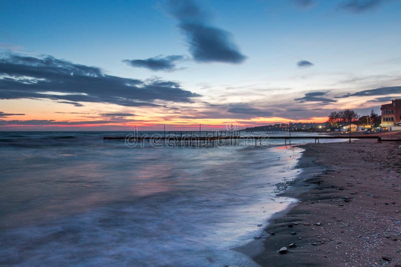 Sunset Iron Scaffolding Tekirdag, Turkey Stock Image - Image of built ...