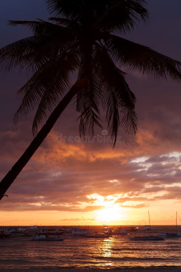 Sunset on Island Boracay stock photo. Image of sailor - 32863848