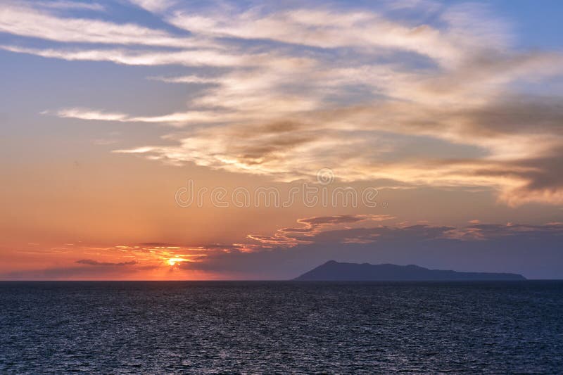 Sunset on the Island of Corfu Stock Image - Image of island, nature ...