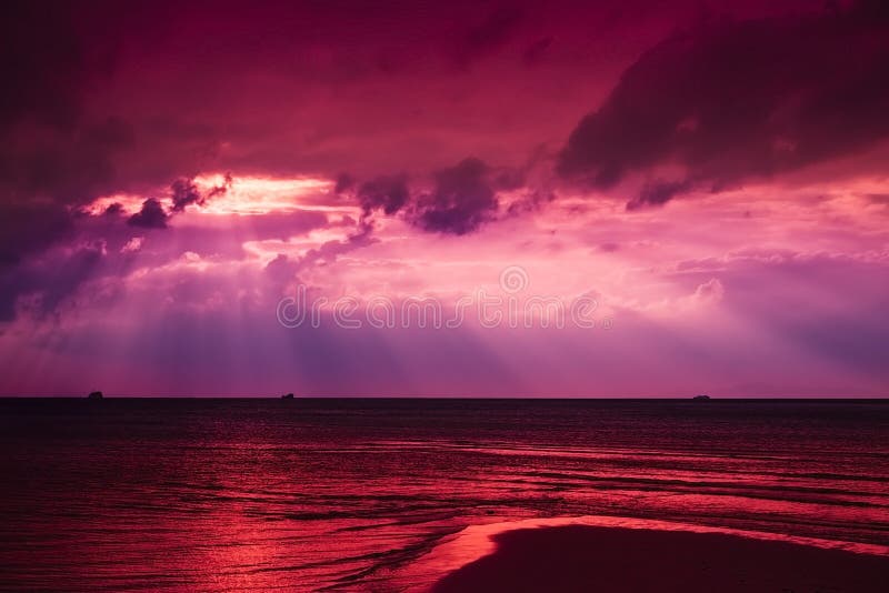 Sunset on the Island of Koh Samui Stock Image - Image of samui, clouds ...