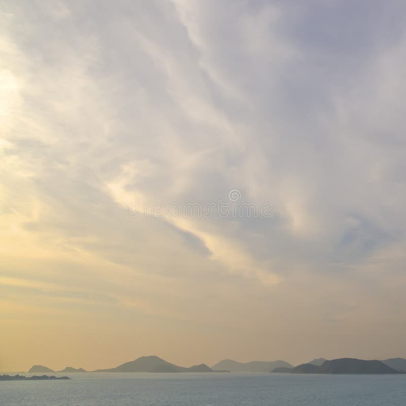 Sunset with the island stock photo. Image of ocean, beauty - 91187636