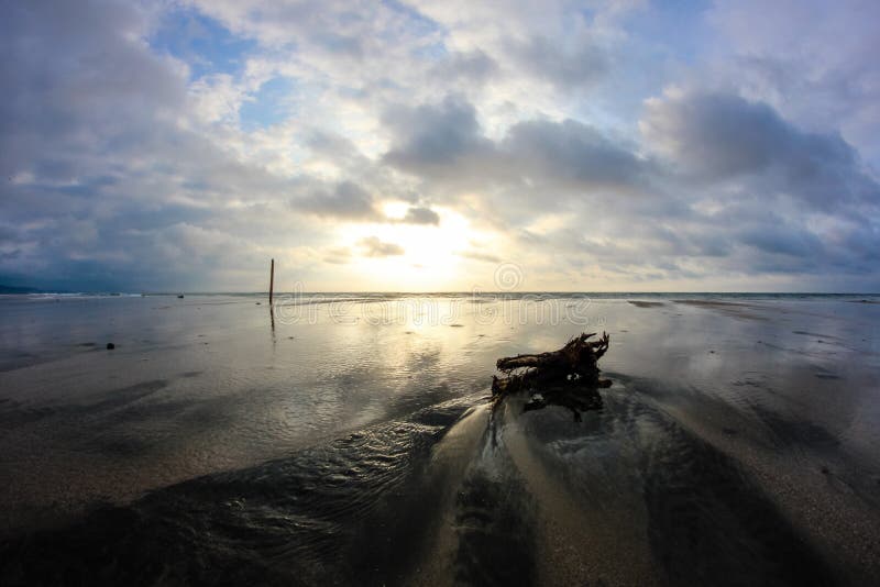 Sunset on an Isolated Beach Stock Image - Image of three, pearly: 63317385