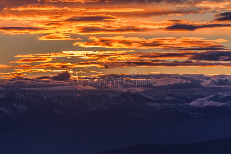 Sunset in Italian Dolomites Stock Image - Image of rock, view: 67715817
