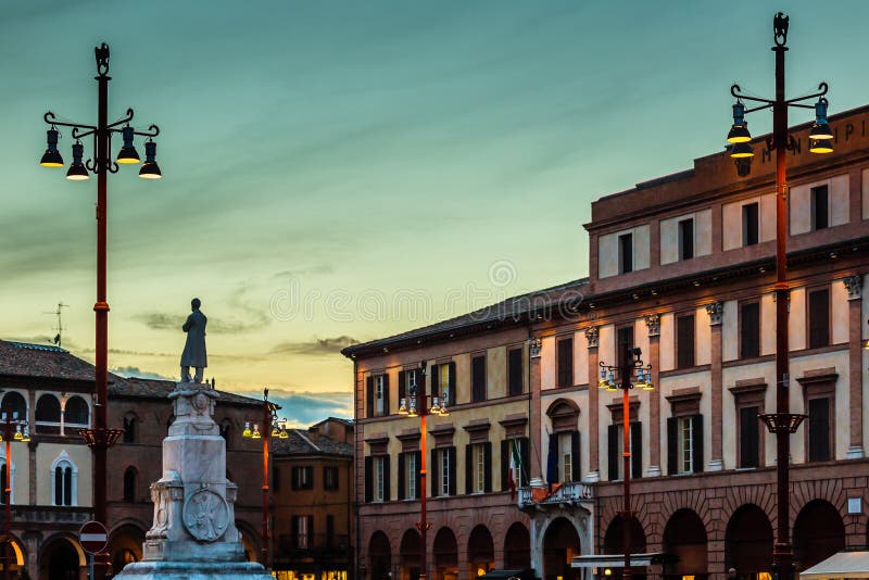 Sunset on Italian town stock image. Image of romagna - 130273961
