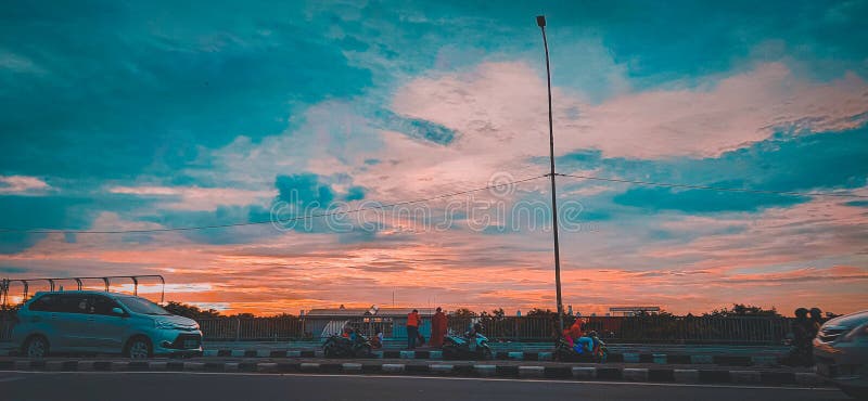 Sunset in jakarta editorial photo. Image of jakarta - 209369246