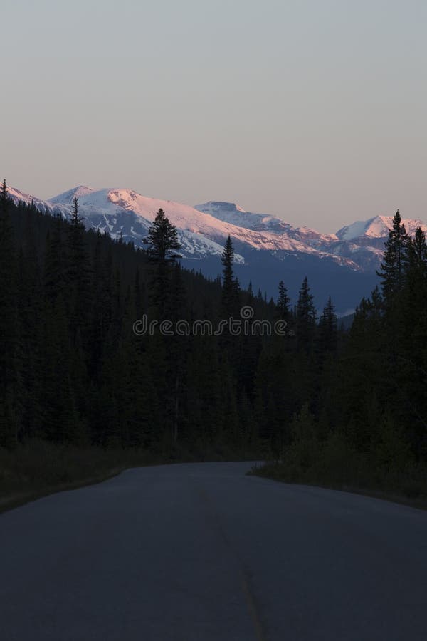 Sunset at Jasper National Park Stock Image - Image of highway, peeking ...