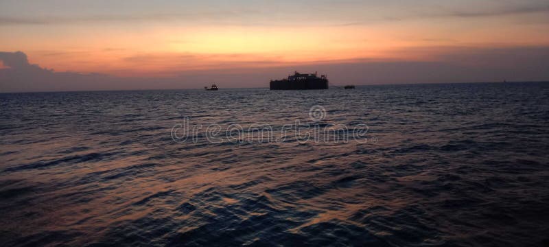Sunset Java sea stock image. Image of sunrise, morning - 263256225
