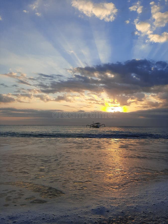 Sunset Jerman Beach Kuta Bali Stock Image - Image of kuta, beach: 222593325