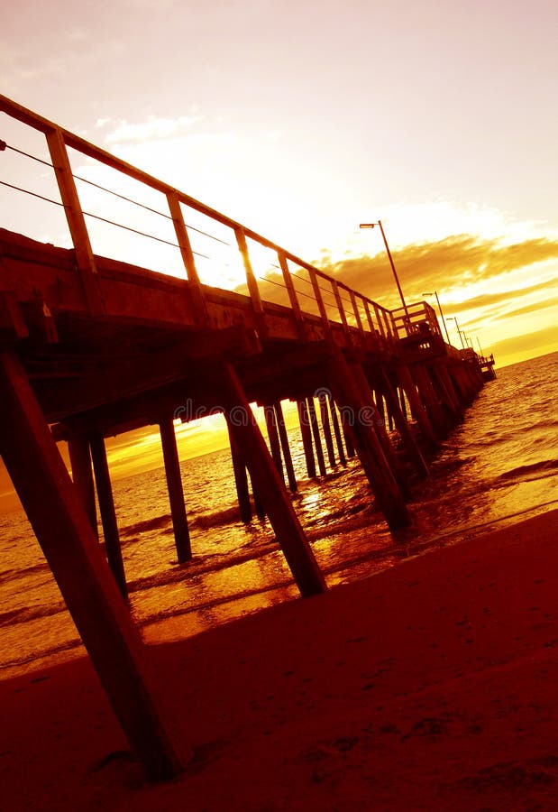 Sunset Jetty stock photo. Image of jetty, orange, silhouette - 347968