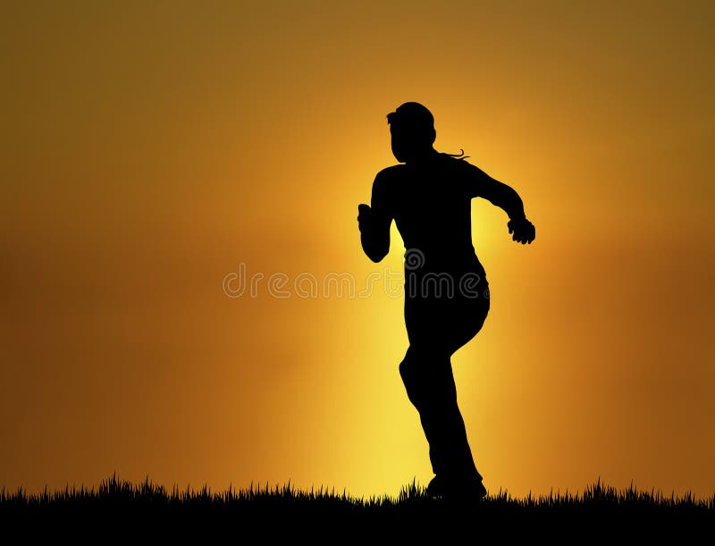 Jogging in the sunset stock photo. Image of shadow, lifestyle - 21399482
