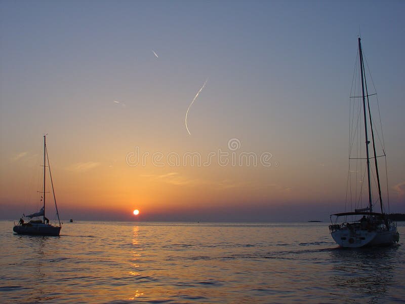 Sunset Joy stock photo. Image of adriatic, romantic, sail - 777886