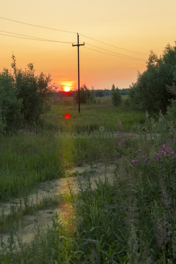 Sunset in July stock photo. Image of blue, tone, color - 122026132