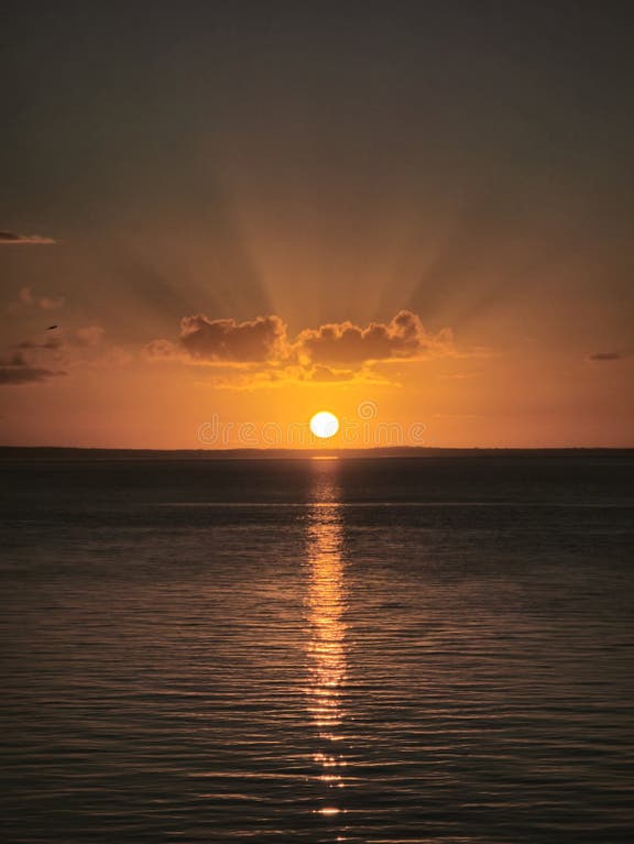 Sunset from K& X27;Gari Island. Largest Sand Island Stock Photo - Image ...