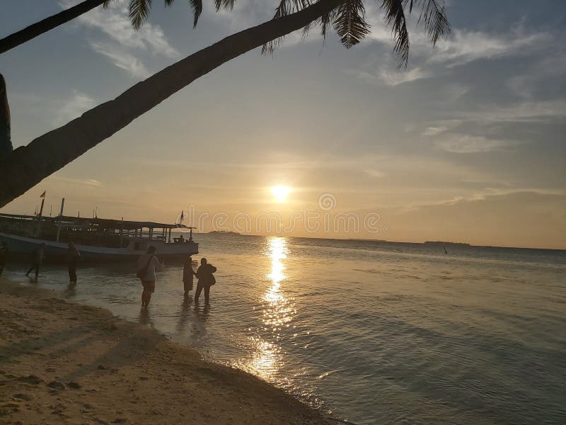 Sunset in karimun jawa stock photo. Image of sunset - 261835782